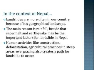 Landslide and soil erosion | PPTX