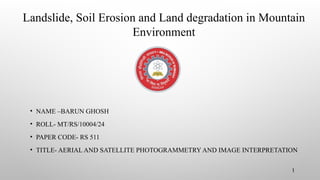 Landslide (Geography, Geoinformatics and Remote Sensing) | PPTX