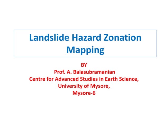 Landslide hazard zonation mapping | PDF