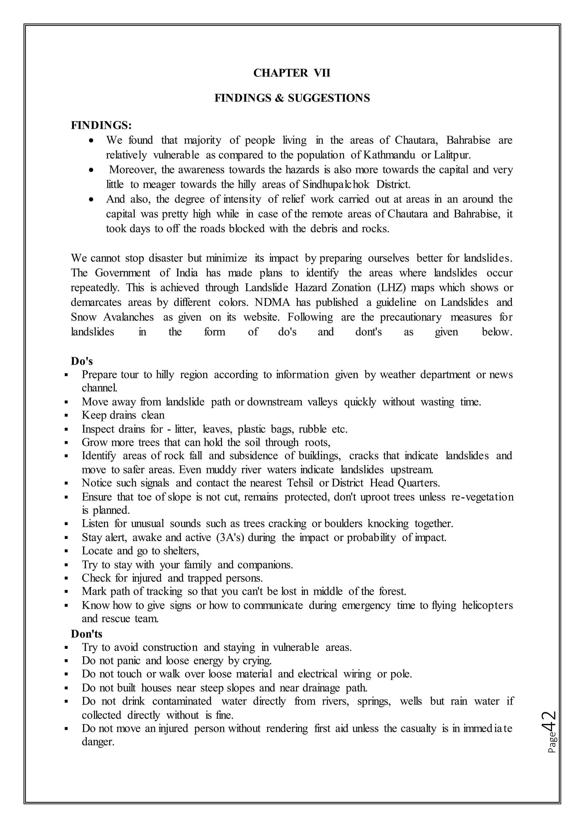 Disaster Prevention & Preparedness: Landslide in Nepal | DOCX