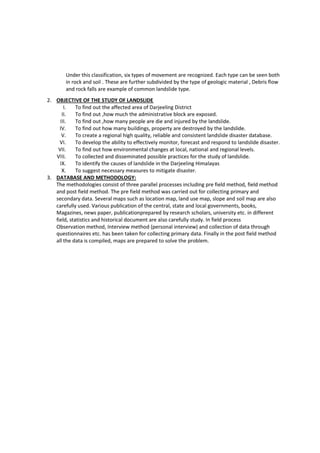 Landslide report ,darjeeling district | PDF