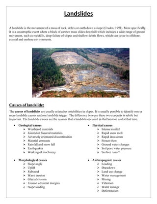 Landslides | PDF