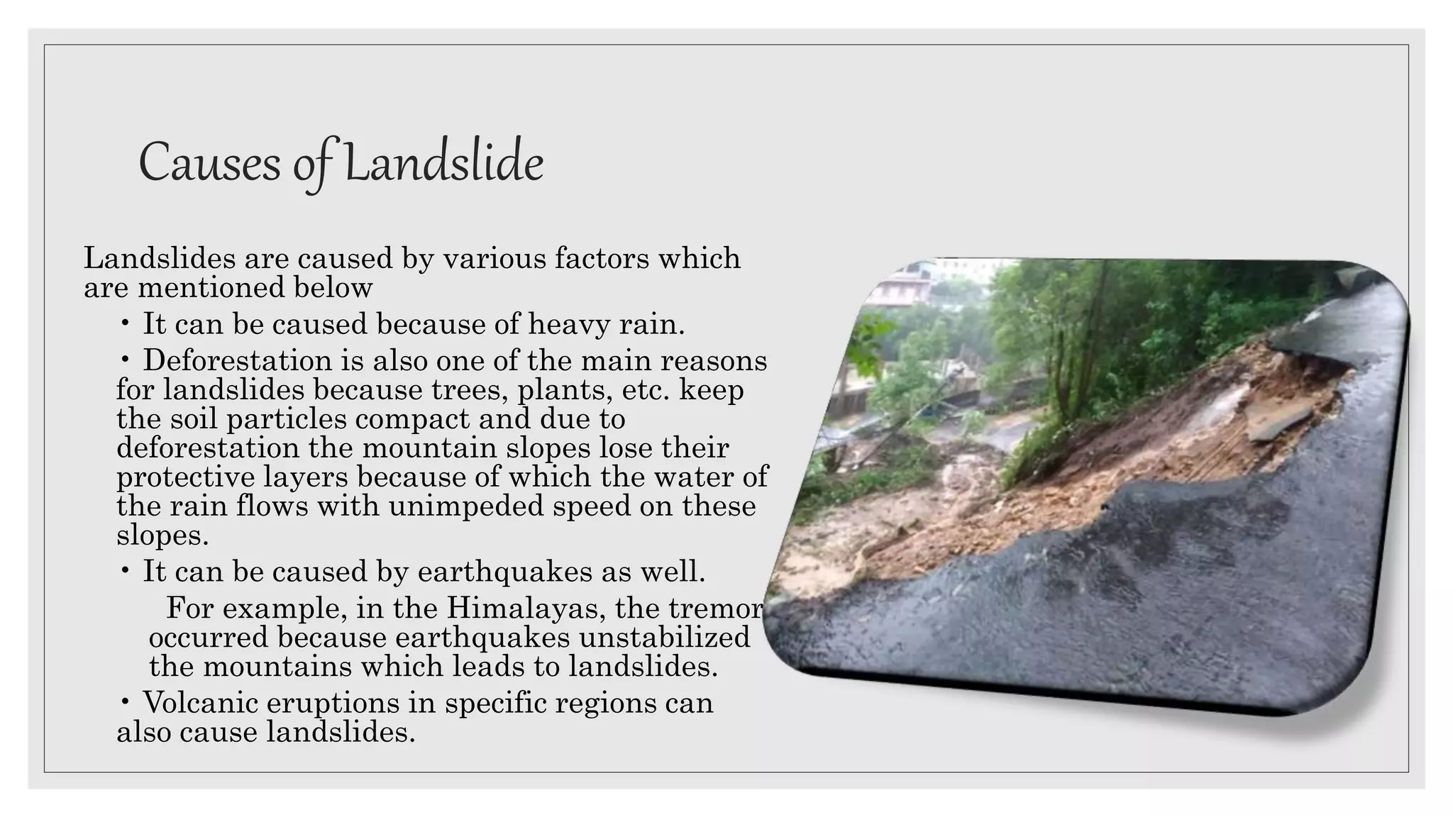 Landslides Presentation , it's causes, it's Effects,it's mitigation | PPTX | Geography | Science