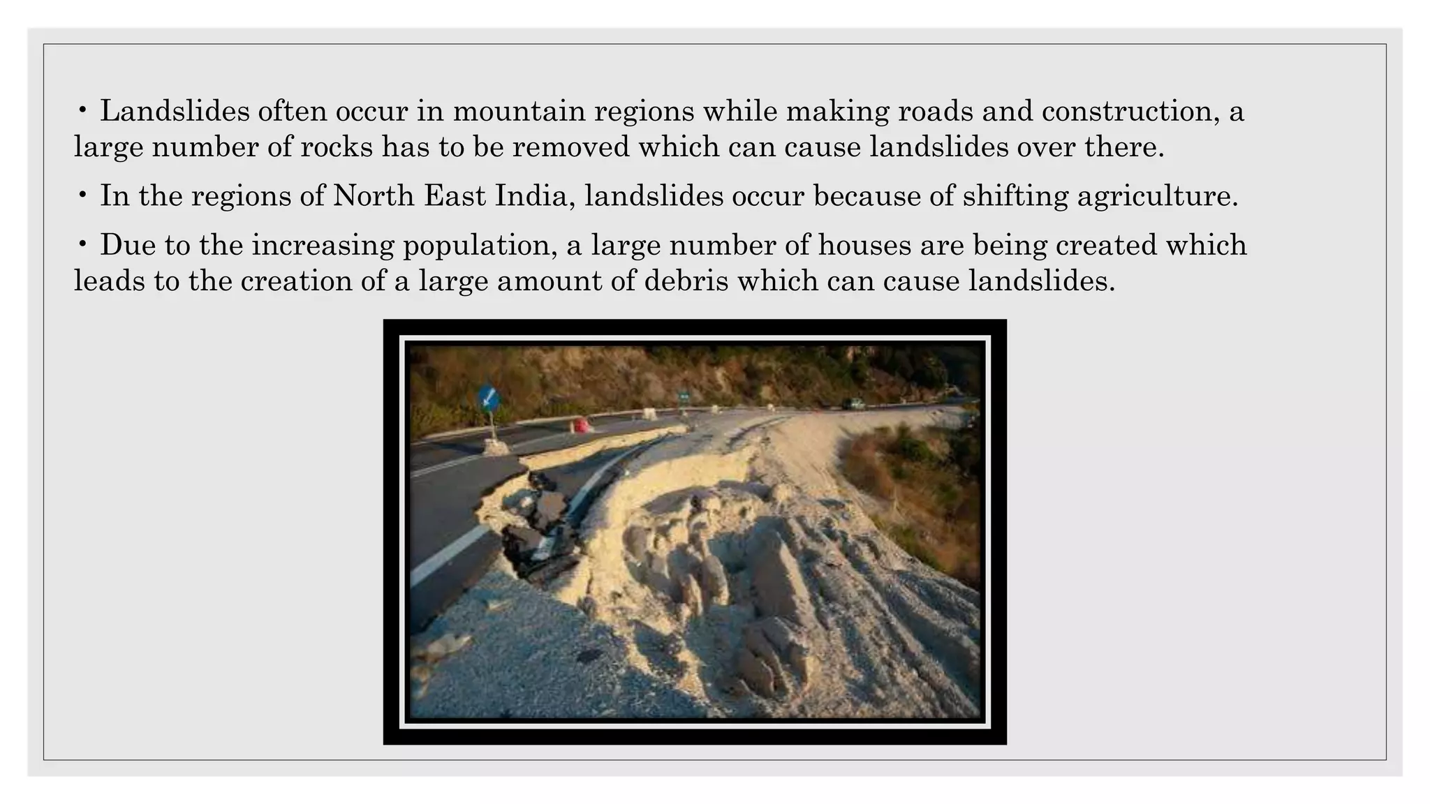 Landslides Presentation , it's causes, it's Effects,it's mitigation | PPTX