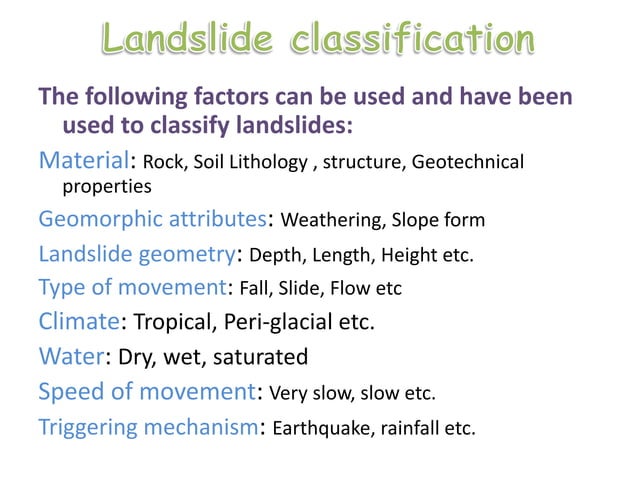 ppt on Landslides | PPTX | Geology | Science