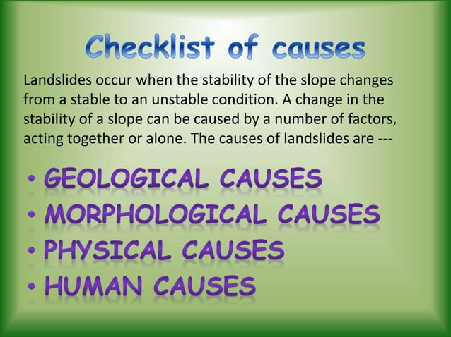 ppt on Landslides | PPTX | Geology | Science