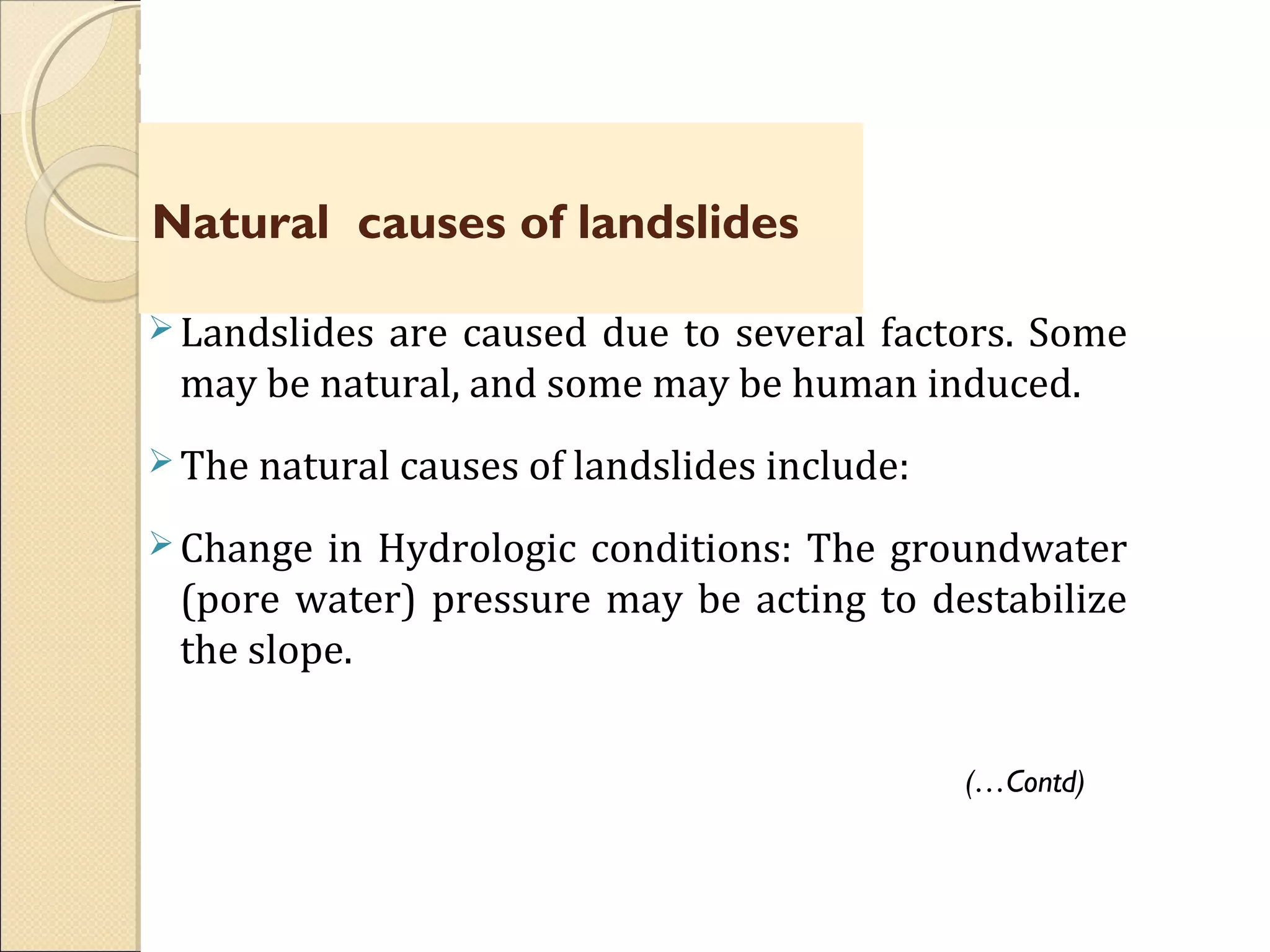 Landslides and their controls | PPT