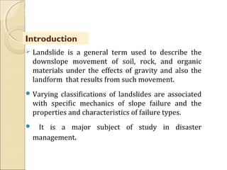 Landslides and their controls | PPT