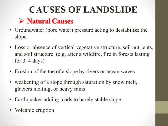 Landslides Causes and Prevention ppt | PPTX