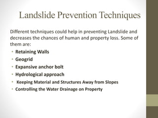Landslides Causes and Prevention ppt | PPTX
