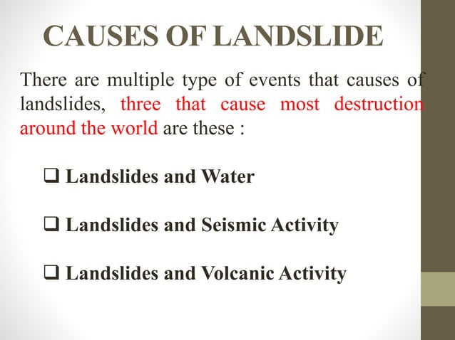 Landslides Causes and Prevention ppt | PPTX