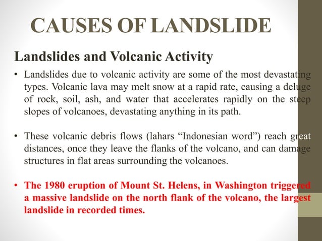 Landslides Causes and Prevention ppt | PPTX