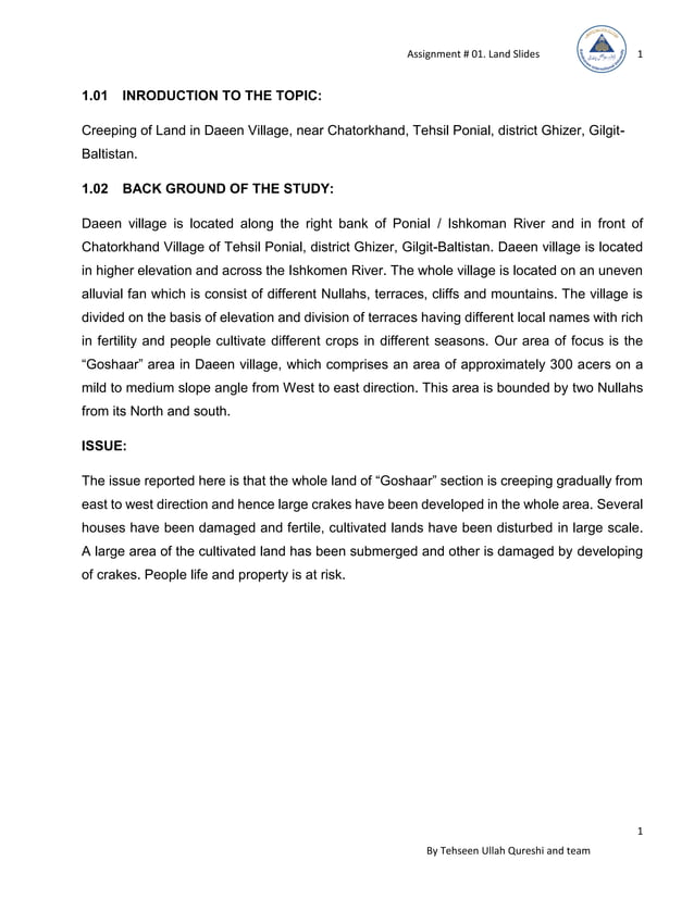 Land Slides in Chatorkhand Town, District Ghizer, Gilgit-Baltistan ...