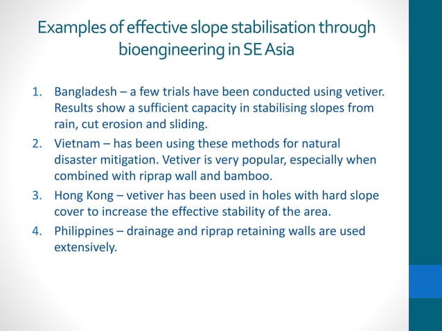Landslides in the philippines: Assessment of Bioengineering Techniques ...