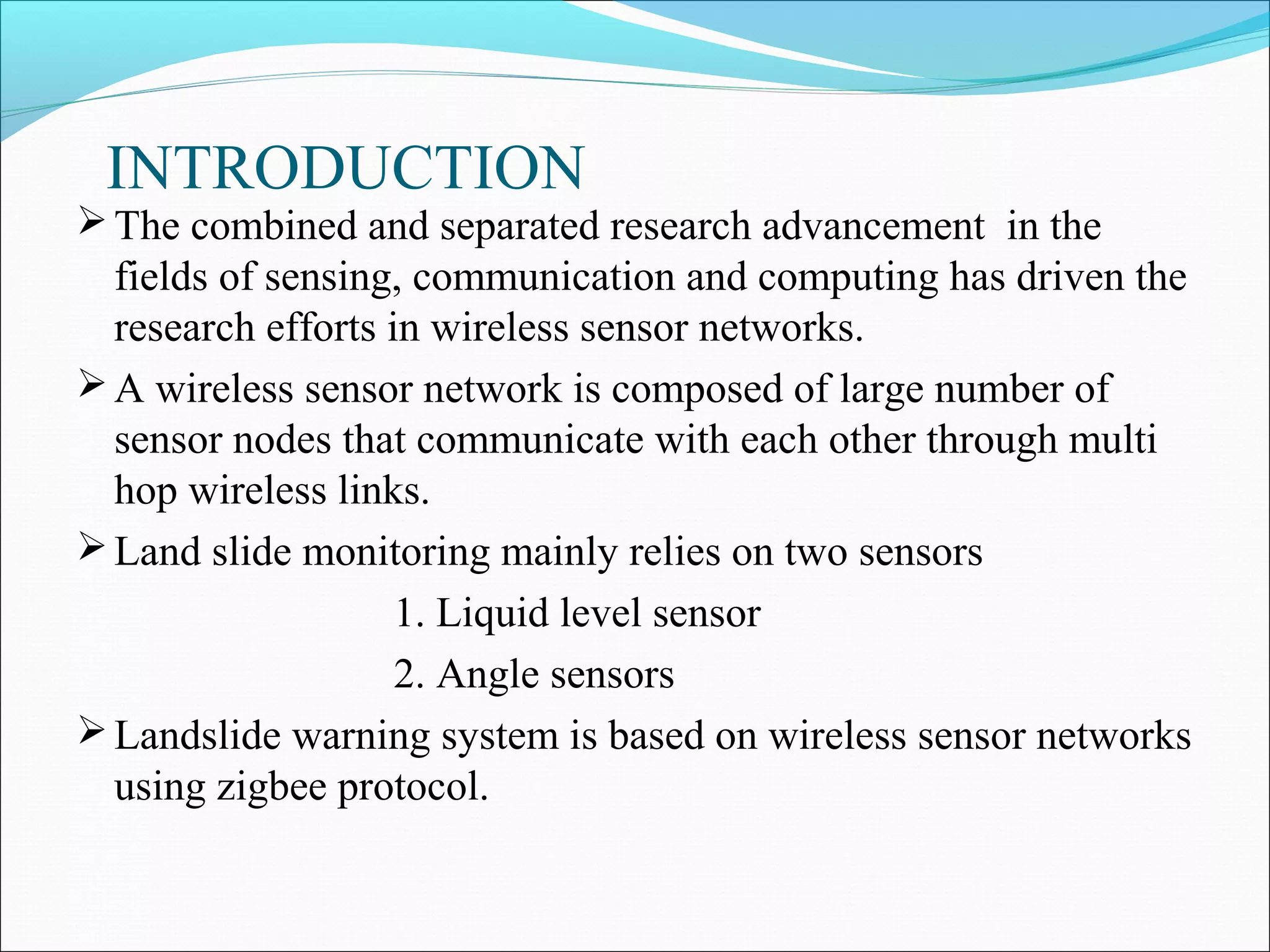 Land slide warning system | PPT