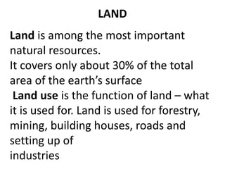 Land, soil, water, natural vegetation class 8 geography-PPT | PPTX