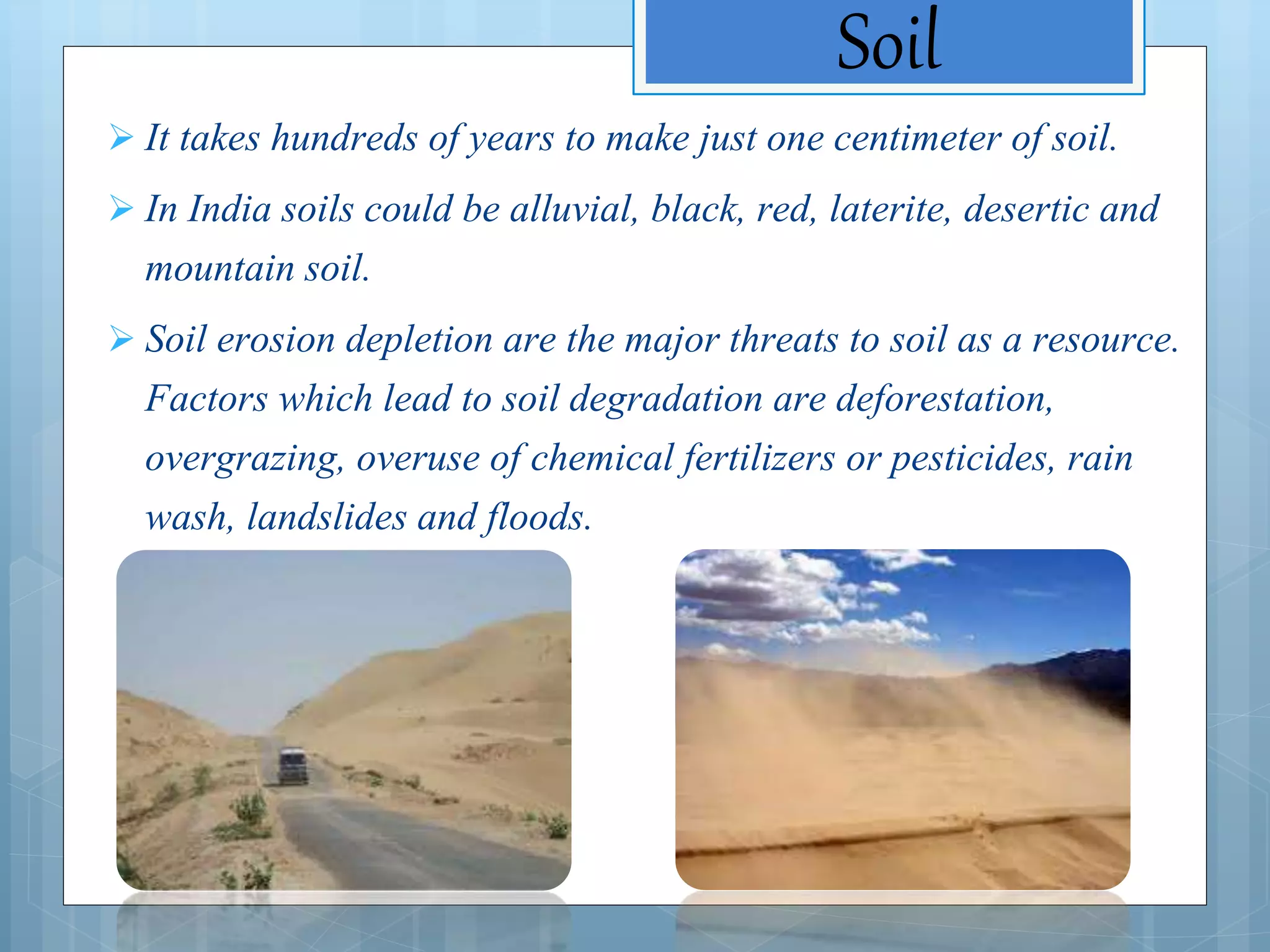 Land, soil, water, natural vegetation and wildlife resources | PPTX