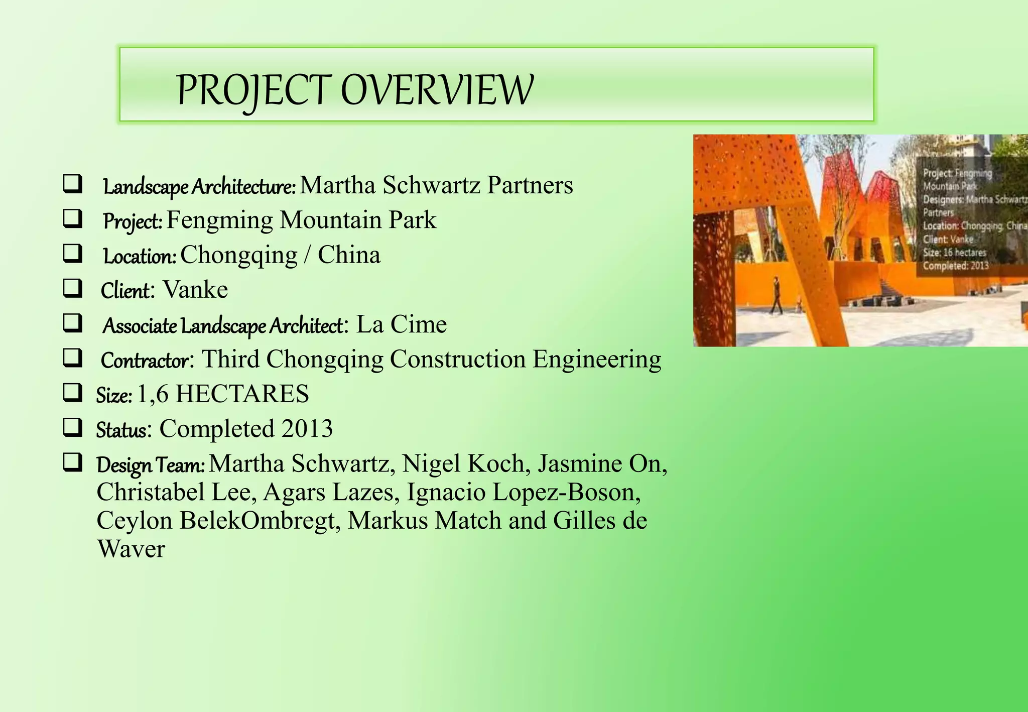Landspace Ar.martha schwart | PPTX