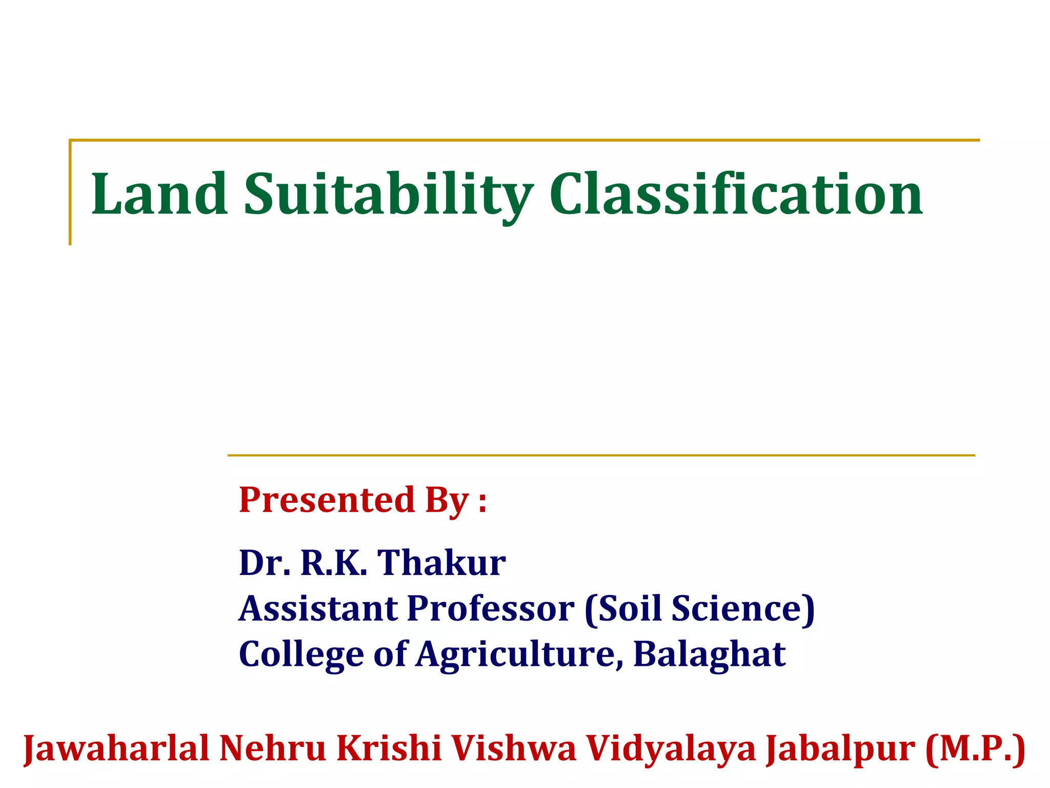 Land Suitability Classification | PDF
