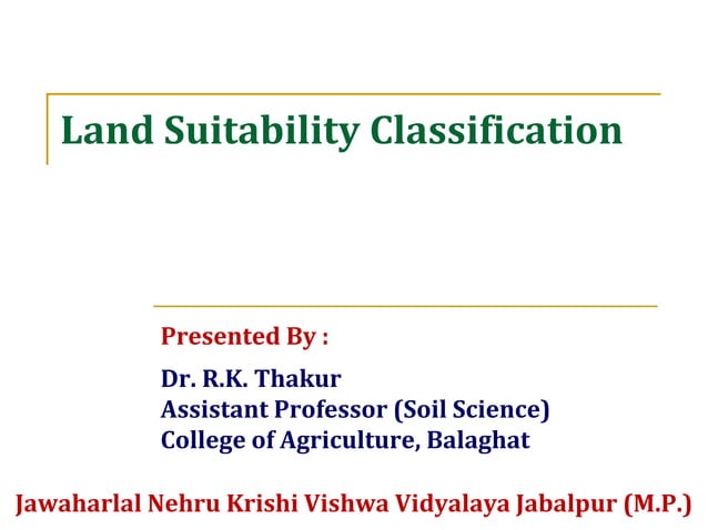 Land Suitability Classification | PDF