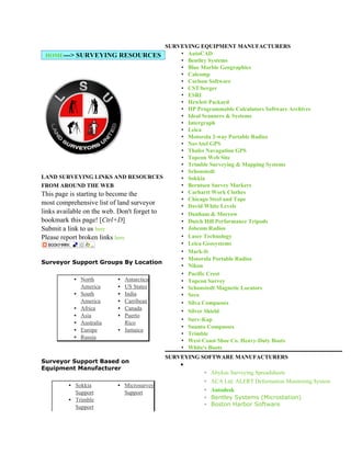 Land Surveying Resources Handbook | PDF