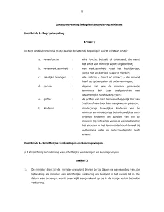 Landsverordening integriteitsbevordering ministers | PDF