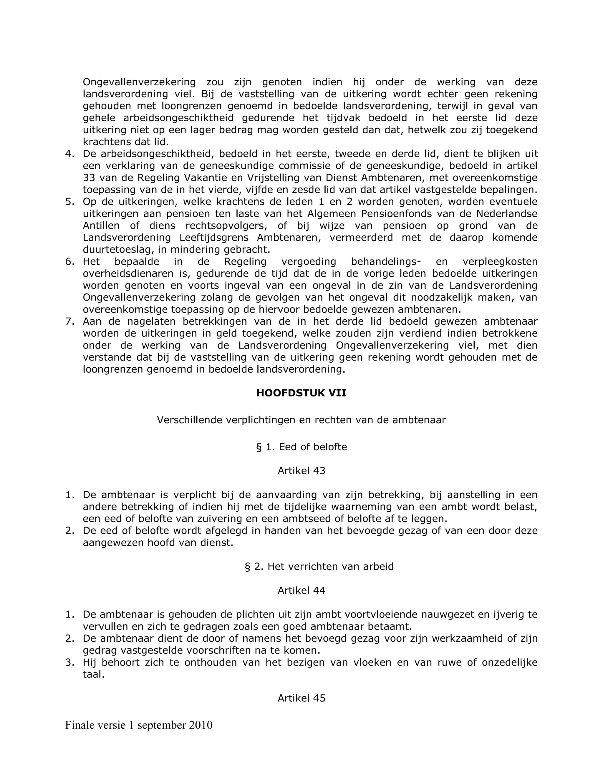 Landsverordening materieel ambtenarenrecht | PDF