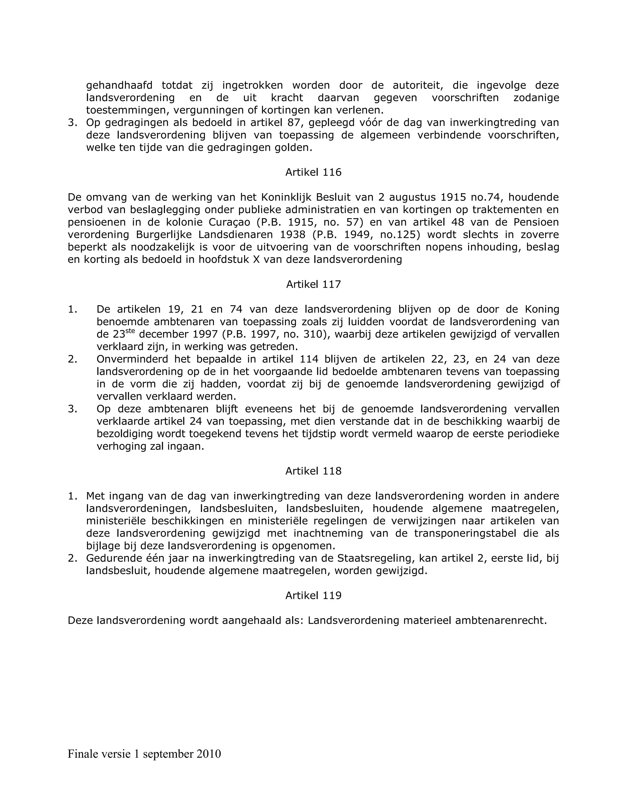Landsverordening materieel ambtenarenrecht | PDF