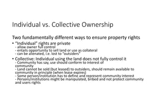 Land tenure security. input on policy and cso strategy | PDF