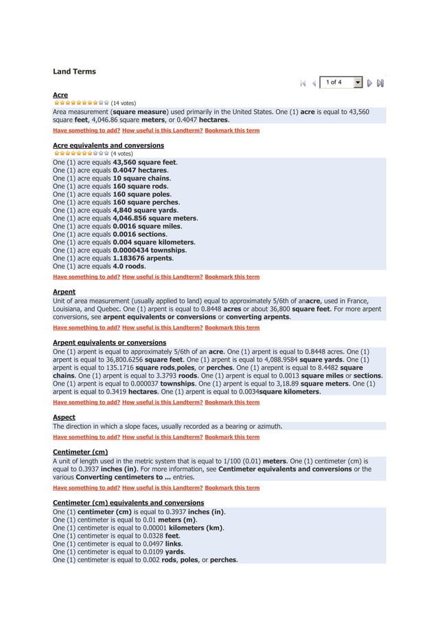 Land terms | PDF