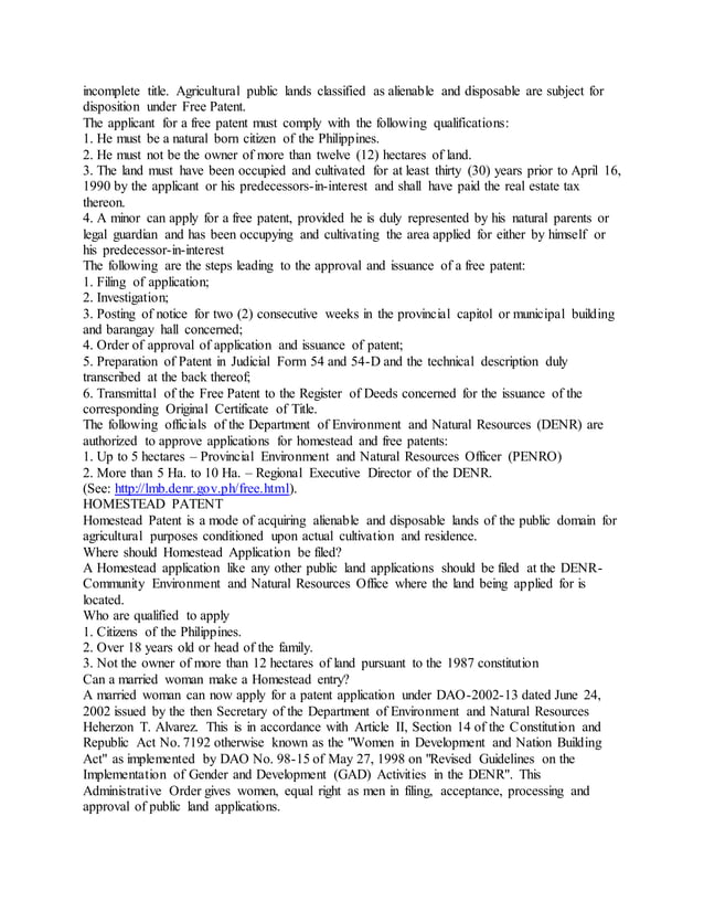 Land titling | DOCX | Land and Farms | Real Estate