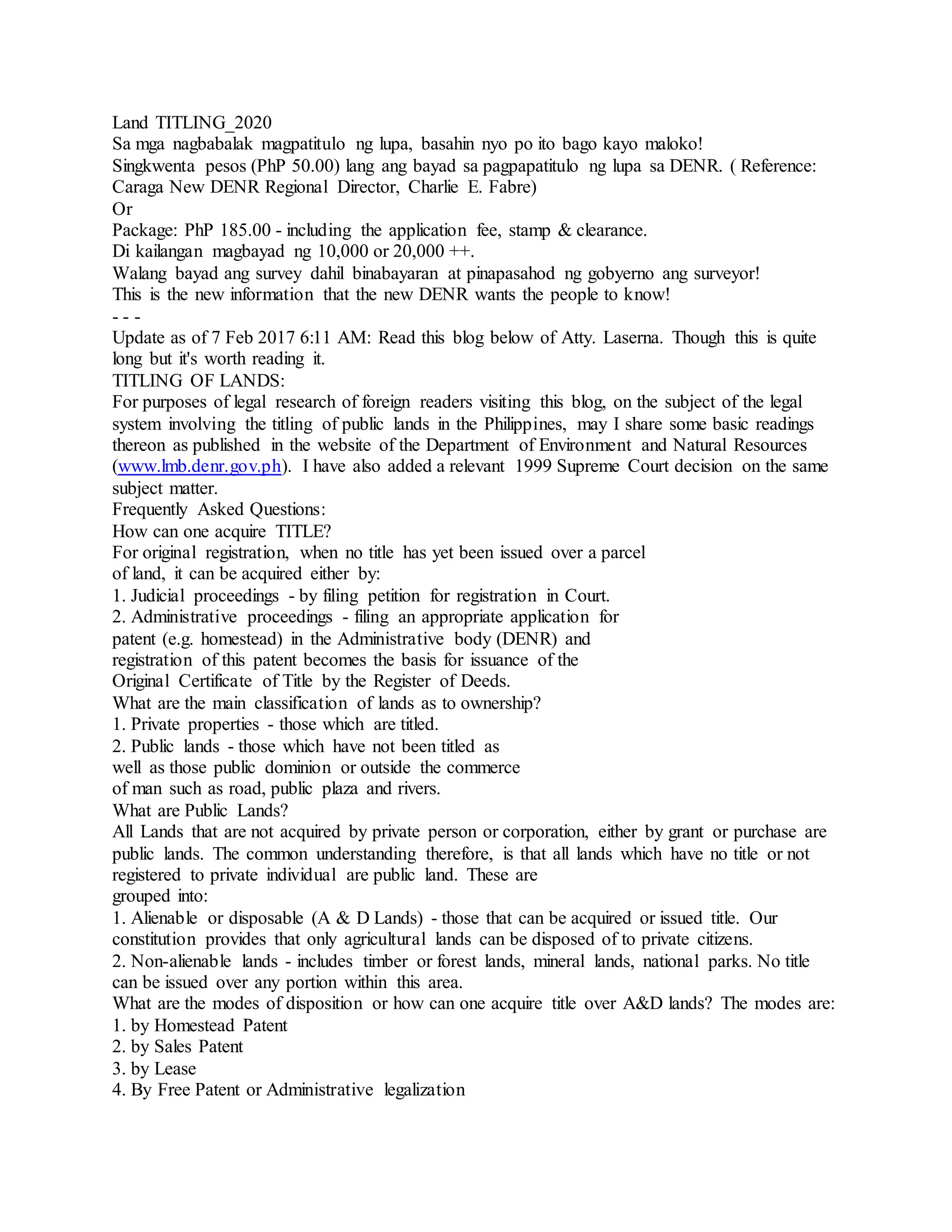 Land titling | DOCX