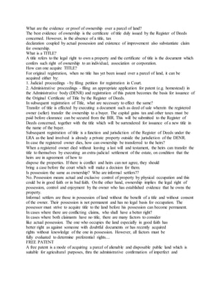 Land titling | DOCX