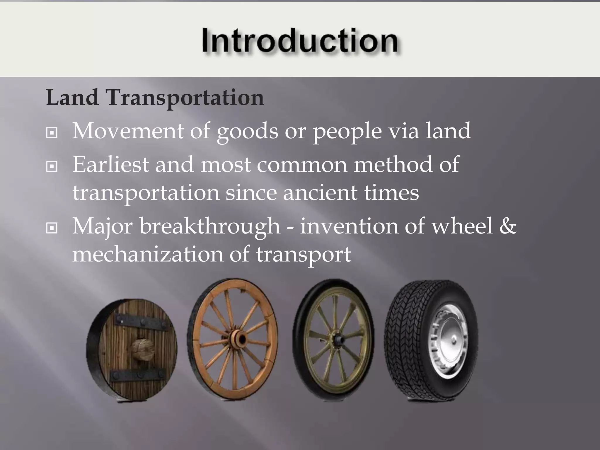 Fundamentals of Land transport | PPTX