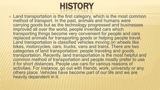 Land transportation | PPTX