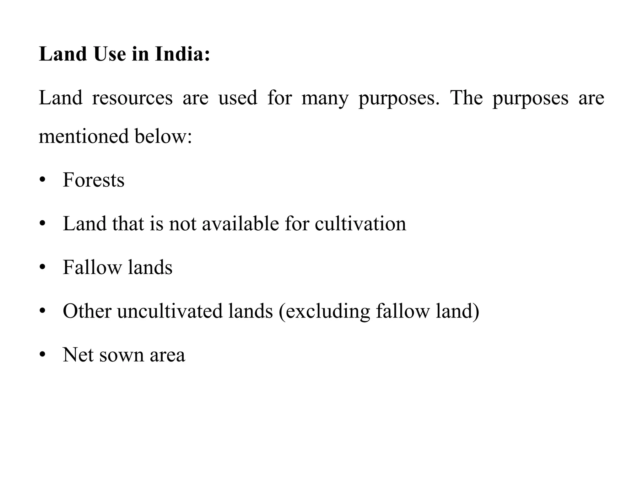 Land use-pattern in India and how to conserv the land | PPTX