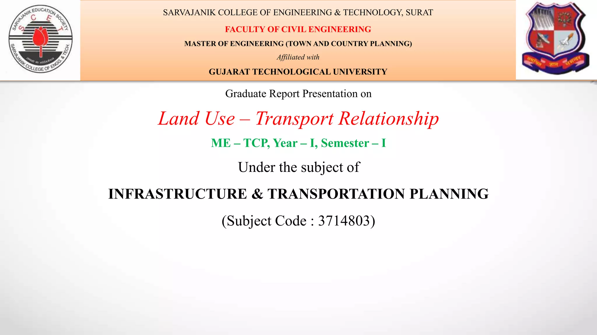 Land use transportation relation | PPTX