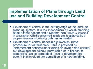 Land use and building control as a tool for implementation of master ...