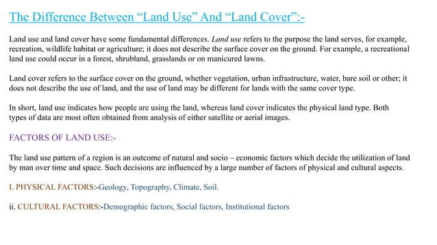 Land use and land cover classification | PDF