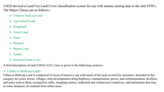 Land use and land cover classification | PDF