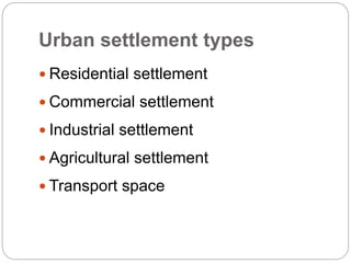 Urban Settlement Types