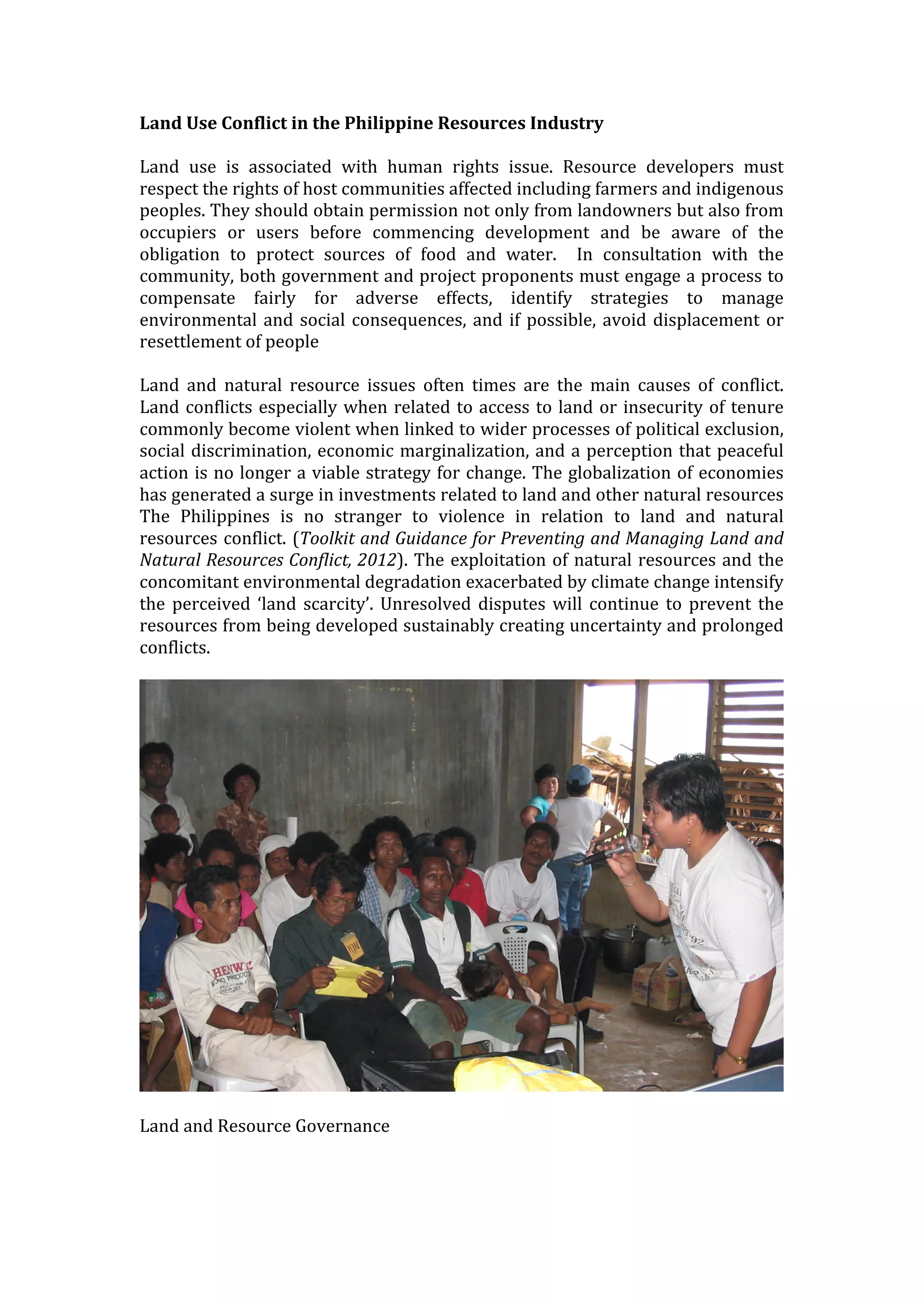 Land Use Conflict in the Resources Industry | PDF