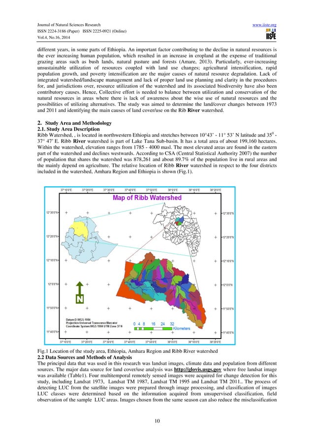 Land use cover dynamics in ribb watershed, north western ethiopia | PDF