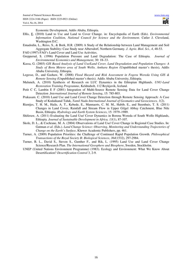 Land use cover dynamics in ribb watershed, north western ethiopia | PDF