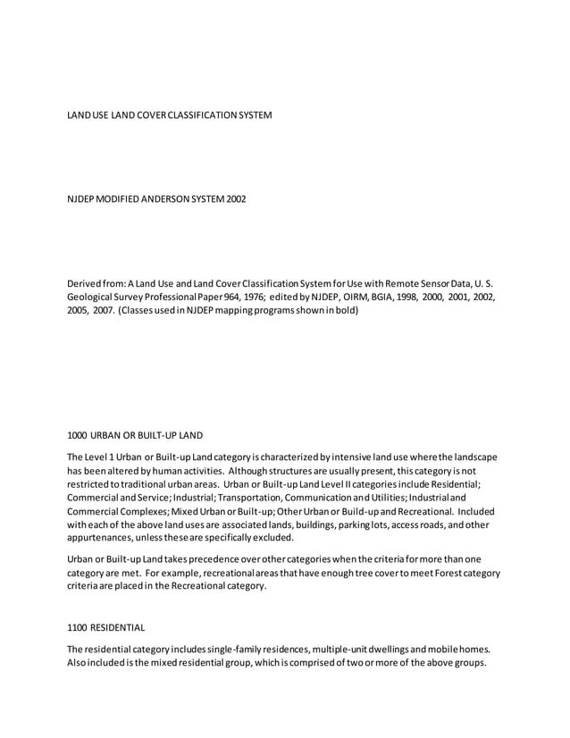 Land use land cover classification system | PDF