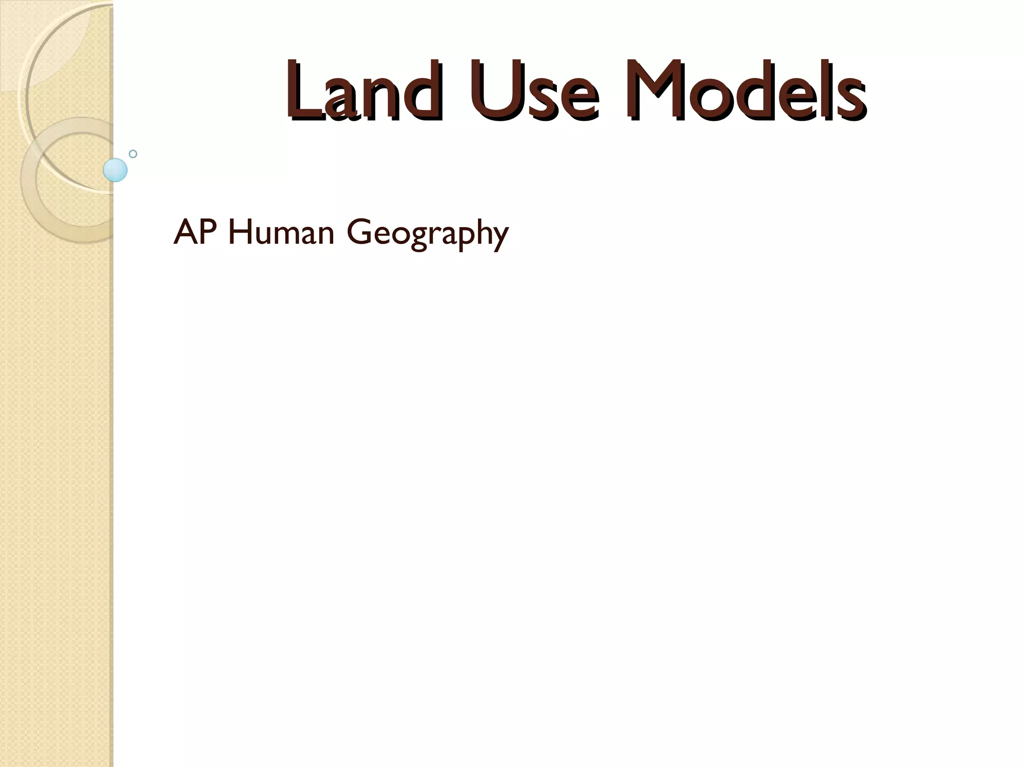 Land Use models | PPT