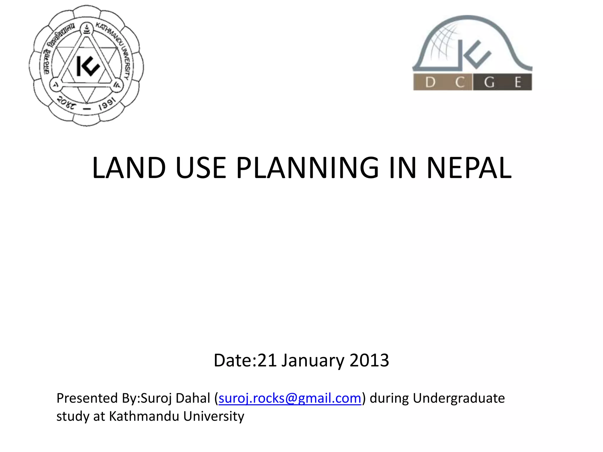 Land use planning in nepal | PPTX