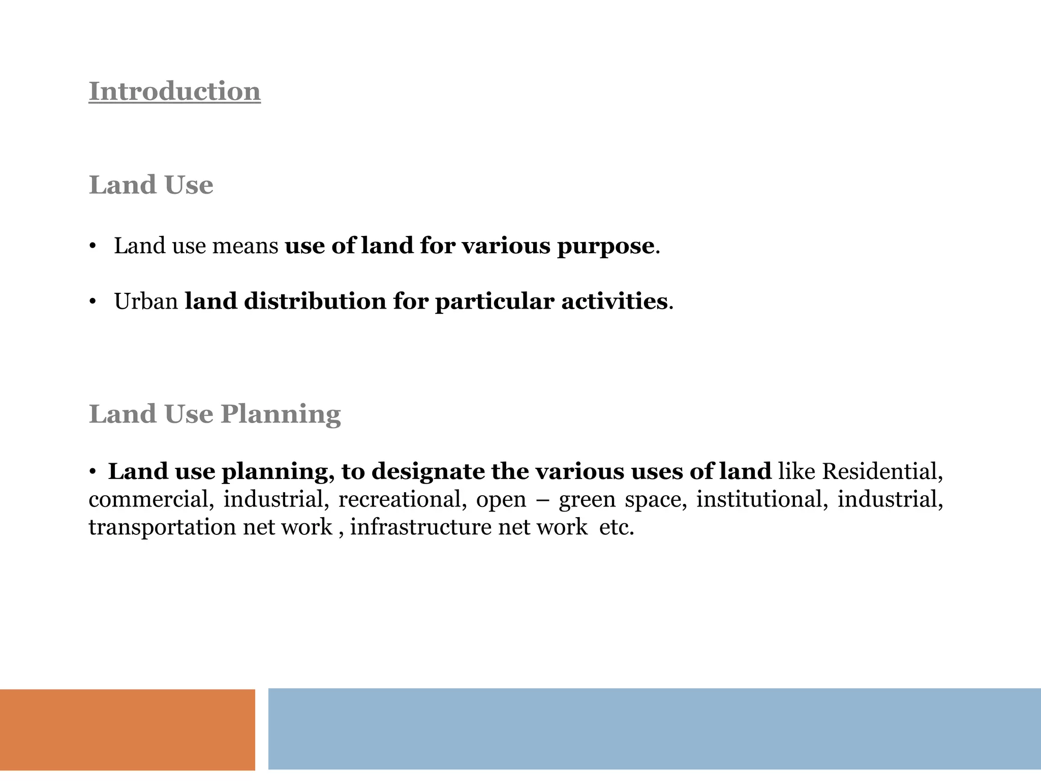 Landuse theory _introduction to landuse planning | PPT