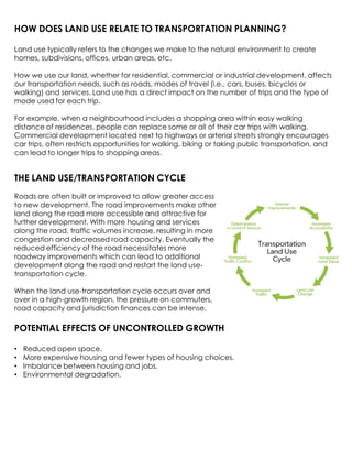 Land use transportation cycle | PPTX