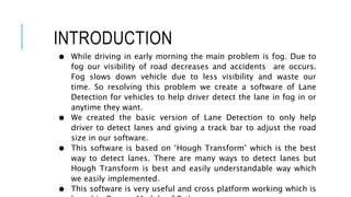 Lane detection in fog | PPT